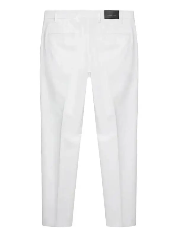 MICHAEL COAL Pressed-crease Turned-up-hem Trousers - White