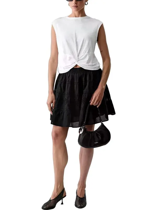 Marc O'polo Broderie-anglaise Mini Skirt - Black
