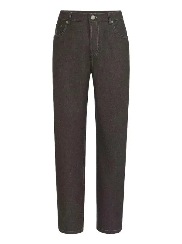 Brunello Cucinelli Virgin Wool Flannel Five-pocket Trousers - Grey