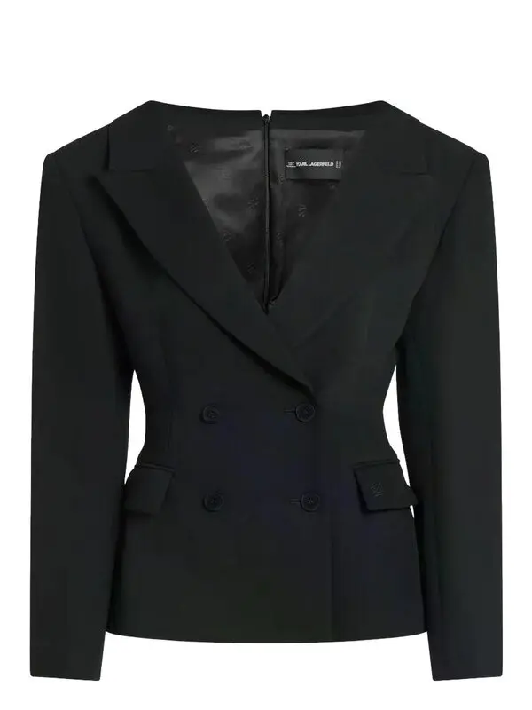 Karl Lagerfeld Karl Studio Wide Shoulder Blazer - Black