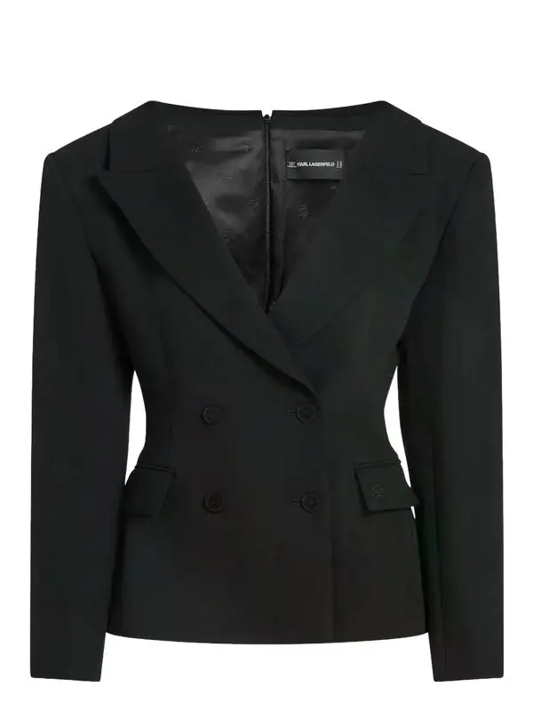 Karl Lagerfeld Karl Studio Wide Shoulder Blazer - Black