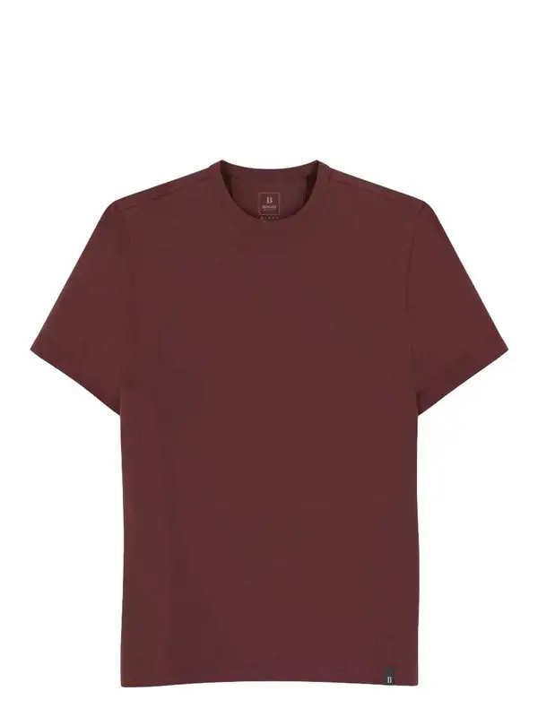 Boggi Milano T-shirt In Diagonal Cotton Blend Jersey B Tech - Red