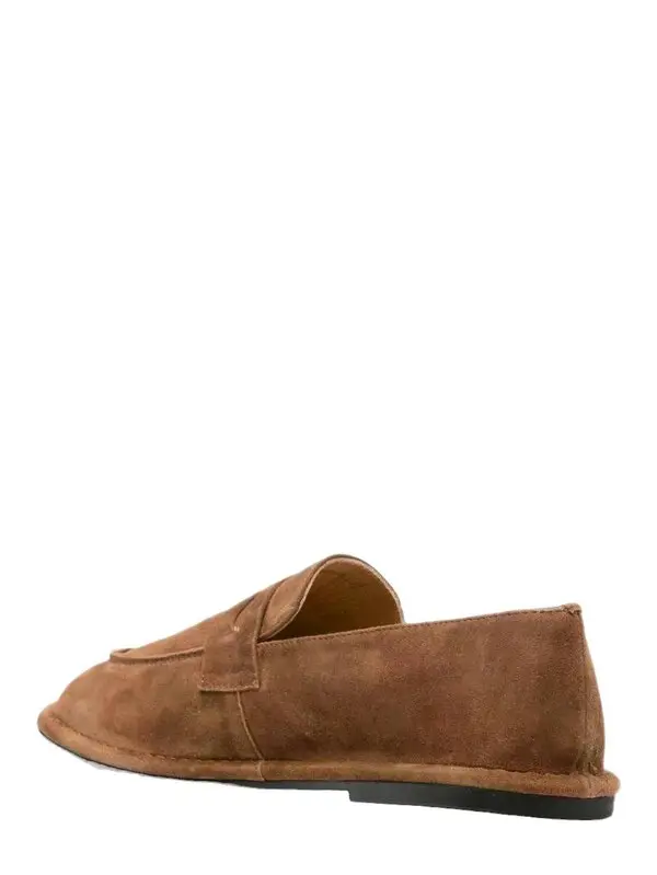 LINDA BAUMANN Suede Penny Loafers - Brown