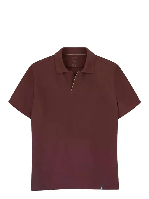 Boggi Milano Polo In Stretch Cotton Blend Piqué Cool Jade-fresh - Red