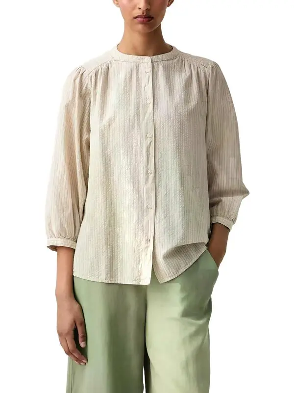 Marc O'polo Striped Seersucker Blouse - Neutrals