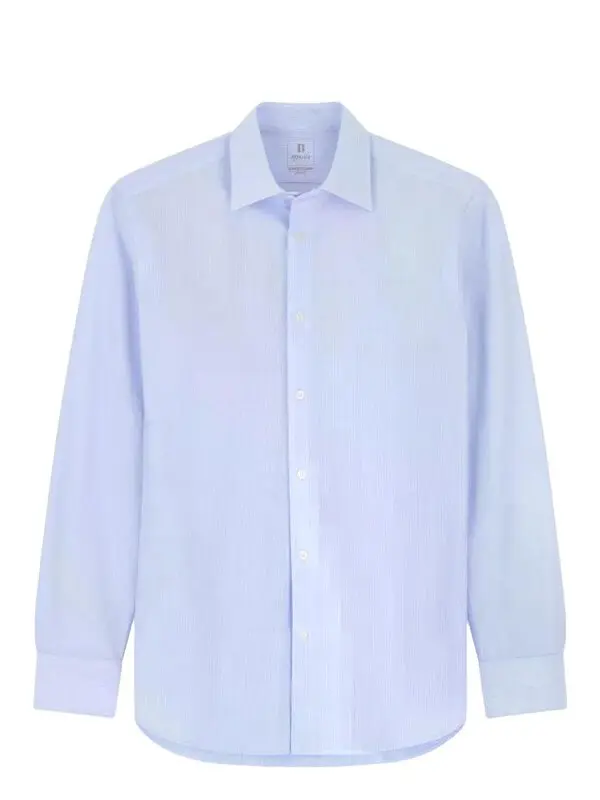 Boggi Milano Polo Shirt Striped Japanese Jersey Regular Fit - Blue