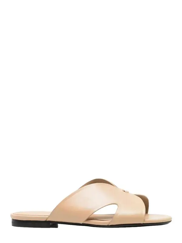 SERGIO MORETTI FIRENZE Cut-out Leather Sandals - Neutrals