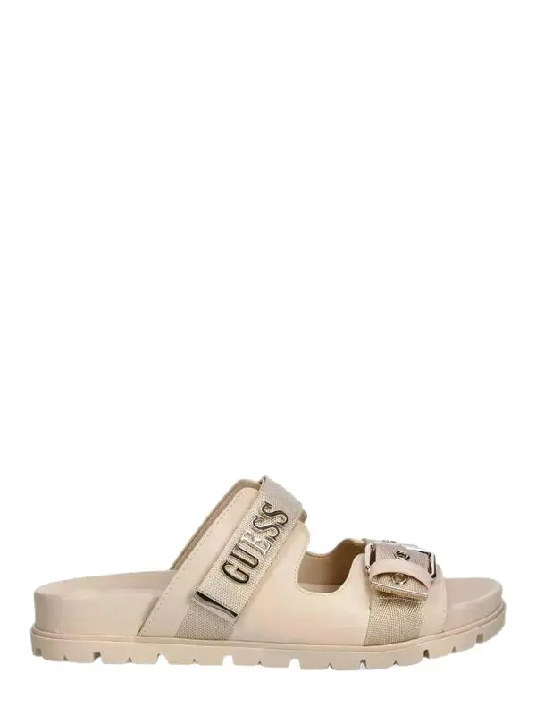 Guess Faxona Buckle-fastening Logo-plaque Slides - Neutrals
