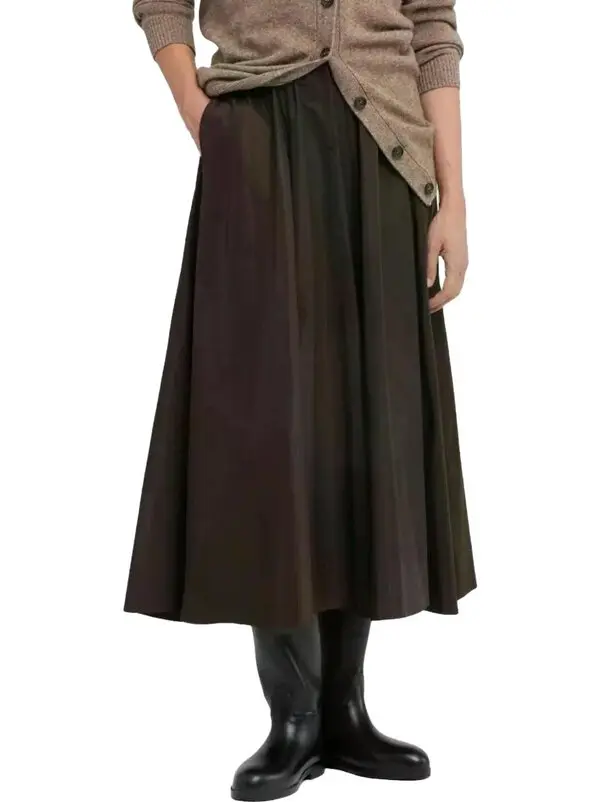 Aspesi Elasticated-waistband Flared Midi Skirt - Brown