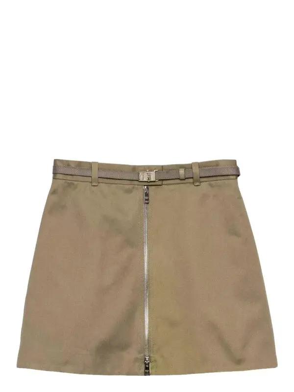 Prada Chino Miniskirt With Zipper - Neutrals