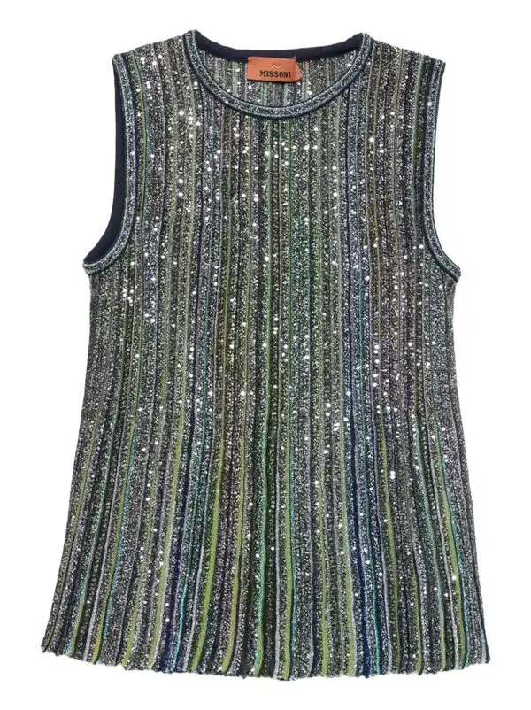 Missoni Sleveless Striped Tank Top - Green