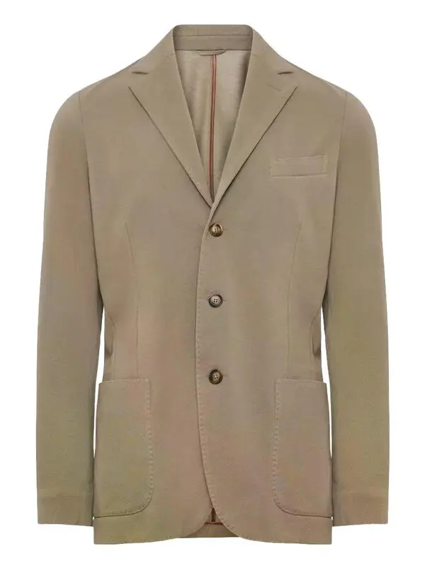 MANDELLI Notched-lapel Single-breasted Blazer - Neutrals