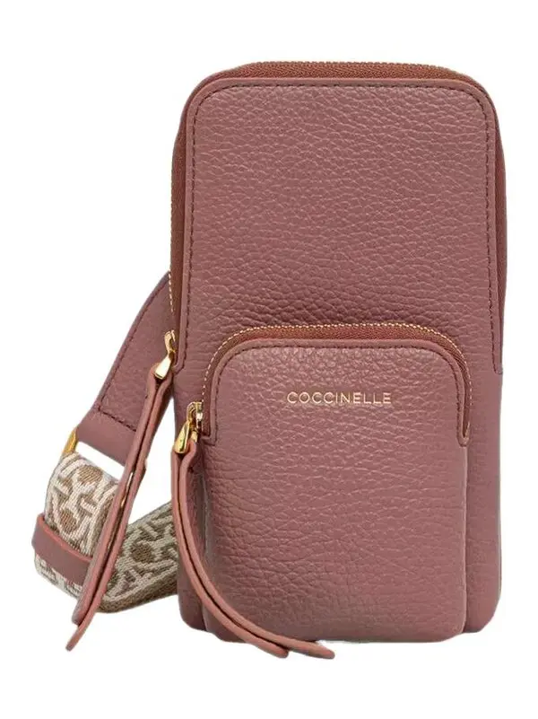 COCCINELLE Mini Pixie Grained Leather Phone Bag - Pink
