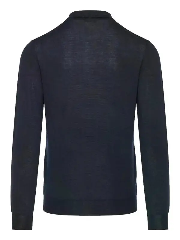 MANDELLI Half-zip Polo Sweater - Blue