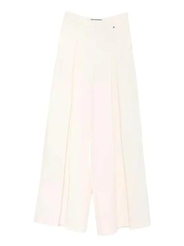 NISSA Pleated Palazzo Pants - Neutrals