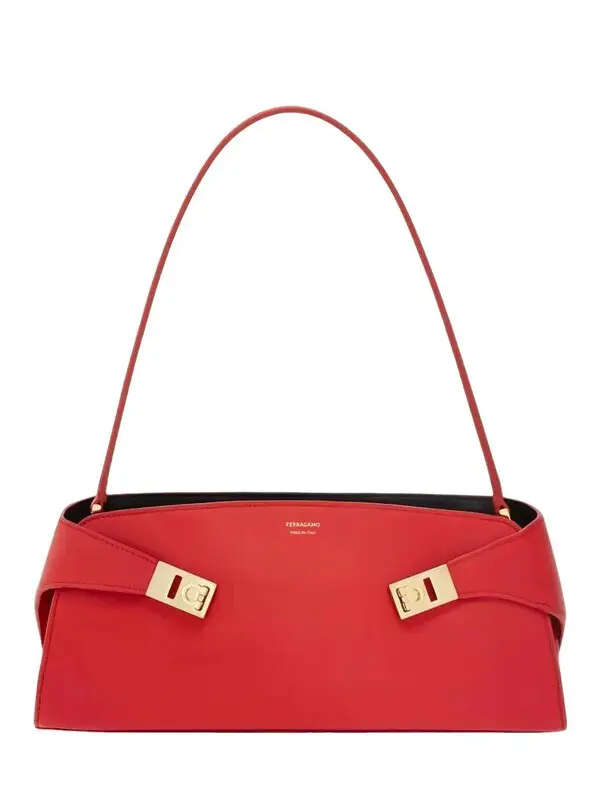 FERRAGAMO Gancini Plaque East-west Bag - Red