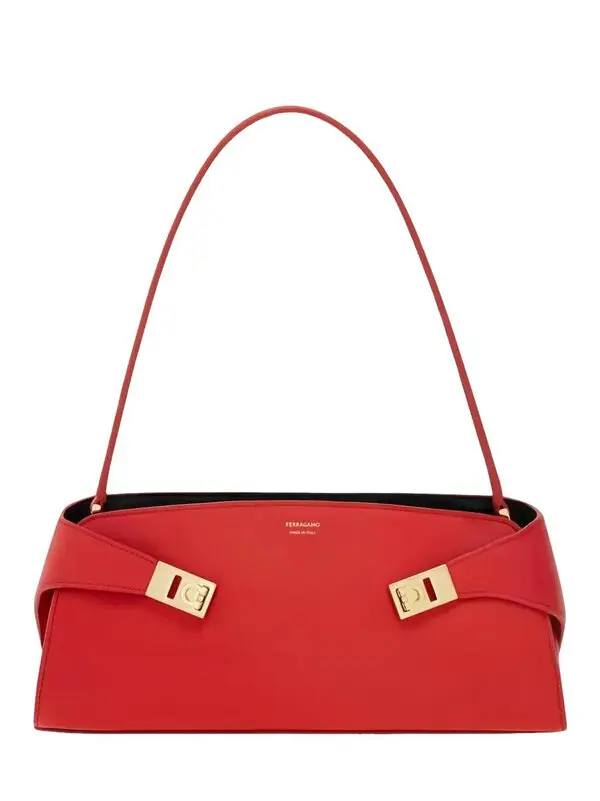 FERRAGAMO Gancini Plaque East-west Bag - Red