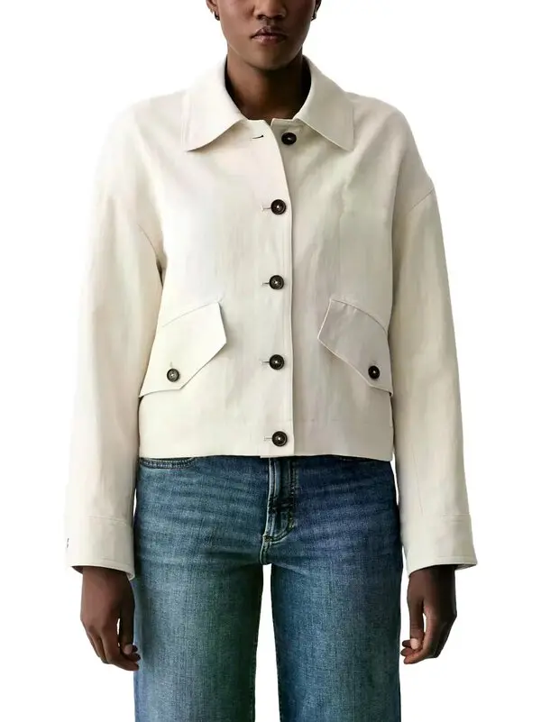 Marc O'polo Button-up Spread-collar Jacket - Neutrals
