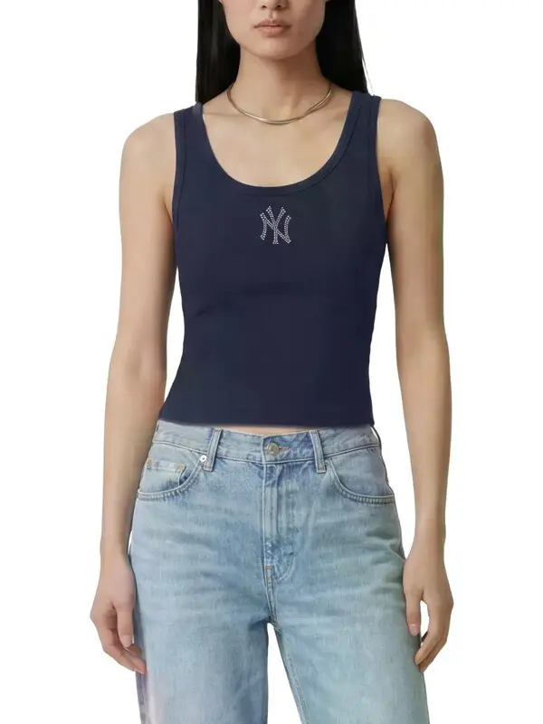 SPORTY & RICH X Yankees Krystal Cropped Tank Top - Blue