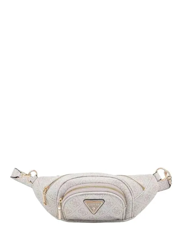 Guess Latona Monogram-print Logo-plaque Belt Bag - Neutrals