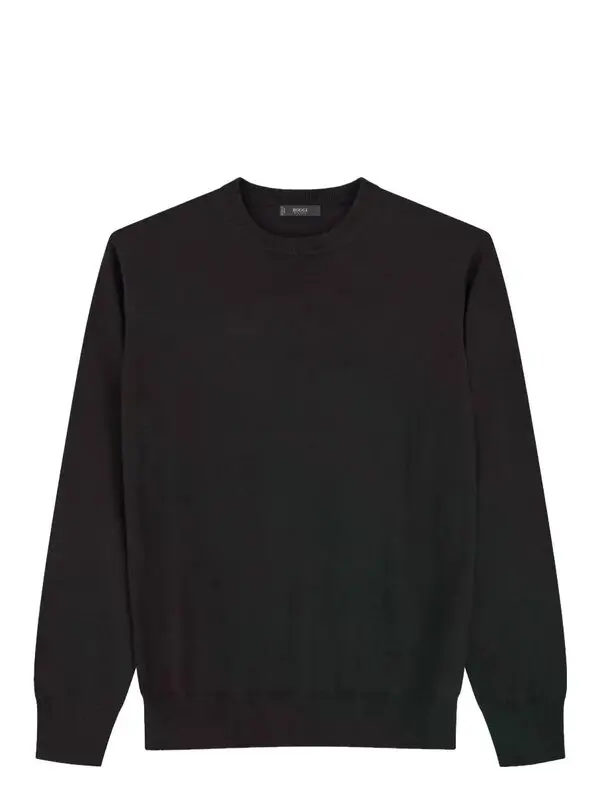Boggi Milano Crew Neck In Extrafine Merino Wool - Brown