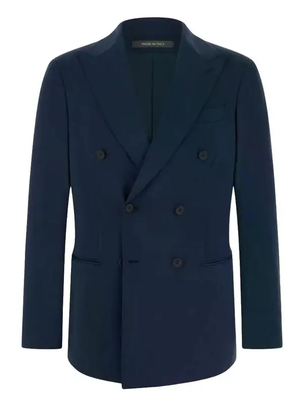 Boggi Milano Blazer Double-breasted Structured Stretch-nylon B Tech - Blue