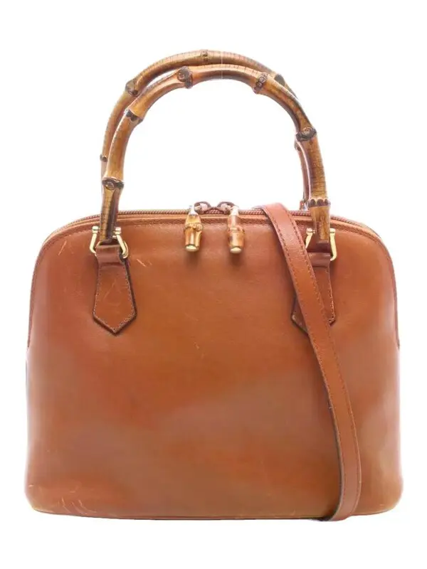 Gucci 2000s Bamboo-handle Leather Tote Bag - Brown