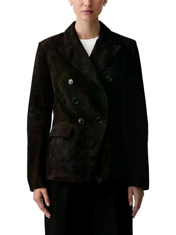 JOOP! Double-breasted Suede Jacket - Brown