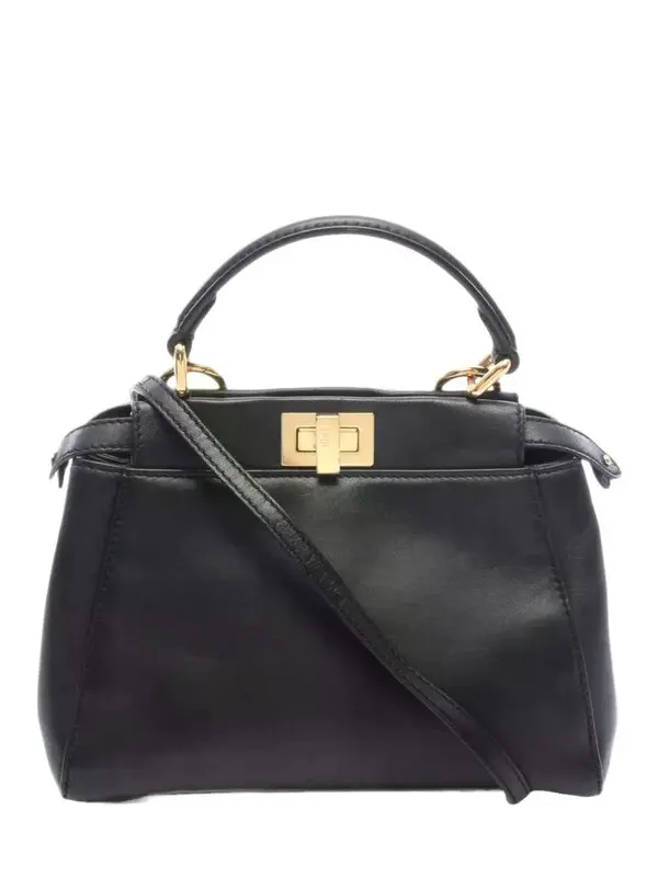 Fendi 2010s Mini Peekaboo Tote Bag - Black