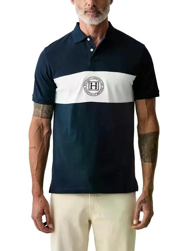 HACKETT LONDON Logo-embroidered Buttoned Polo Shirt - Blue