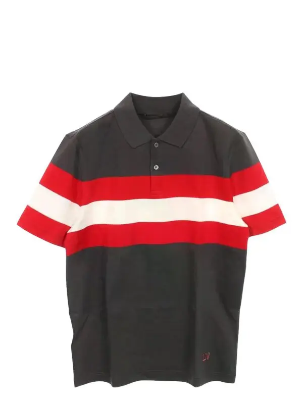 LOUIS VUITTON 2010s Horizontal-stripe Polo Shirt - Grey