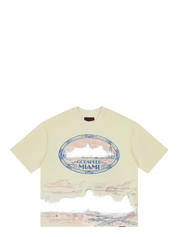 GODSPEED Miami Skyline Graphic-print T-shirt - Neutrals