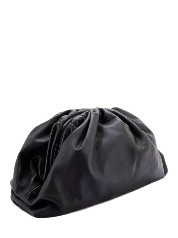Bottega Veneta The Pouch Leather Clutch Bag - Black