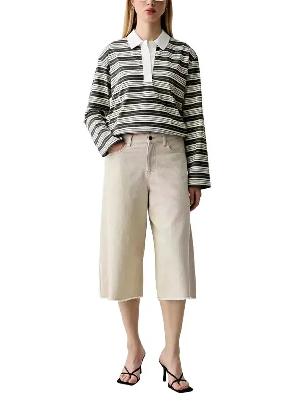 Sisley Raw-cut Wide-leg Shorts - Neutrals