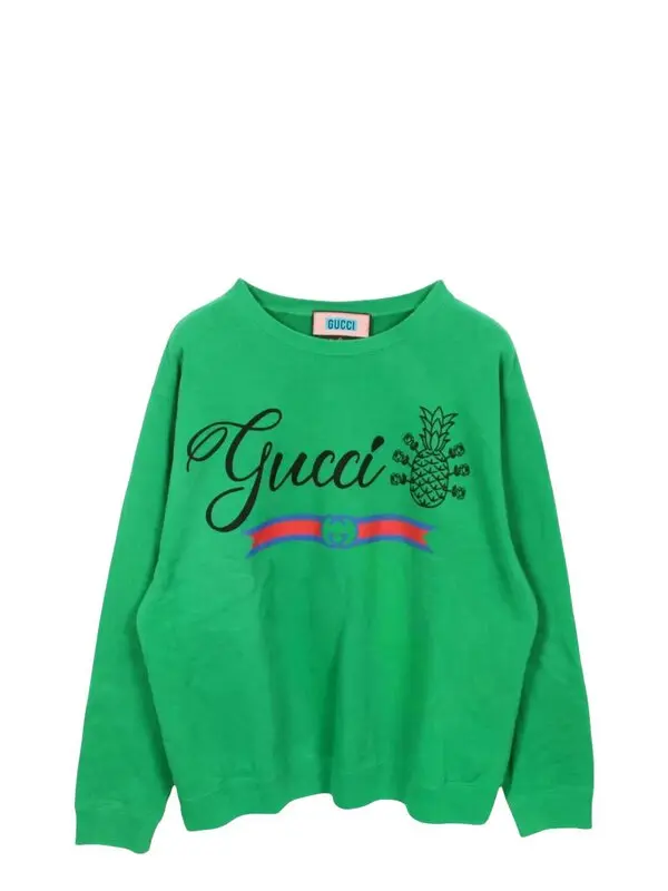 Gucci 2010s Pineapple Logo-print Sweatshirt - Green