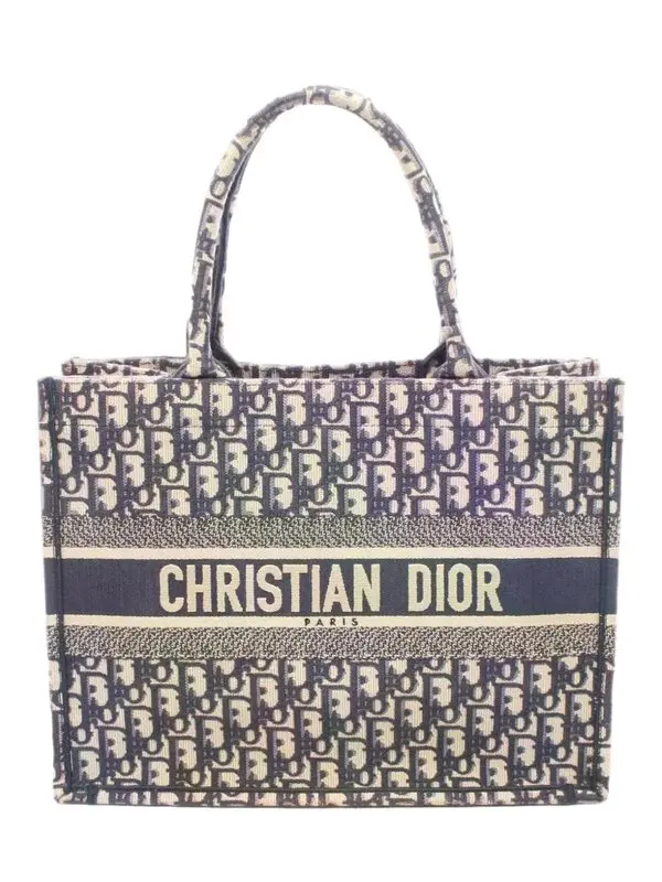 Dior 2000s Medium Book Tote Canvas Tote Bag - Blue
