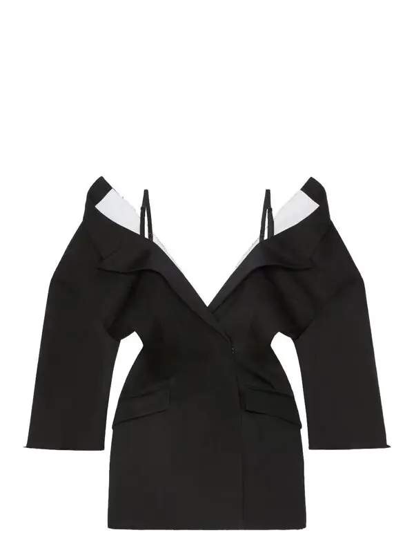 Givenchy Off-the-shoulder Wool Mini Dress - Black