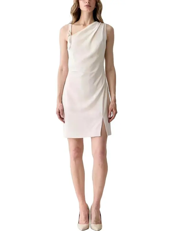 Guess Livia Buckle-detail Asymmetric Mini Dress - Neutrals