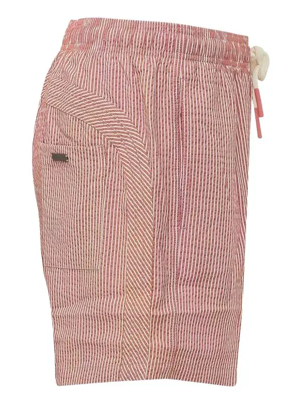 Sundek Striped Seersucker Boardshorts - Red