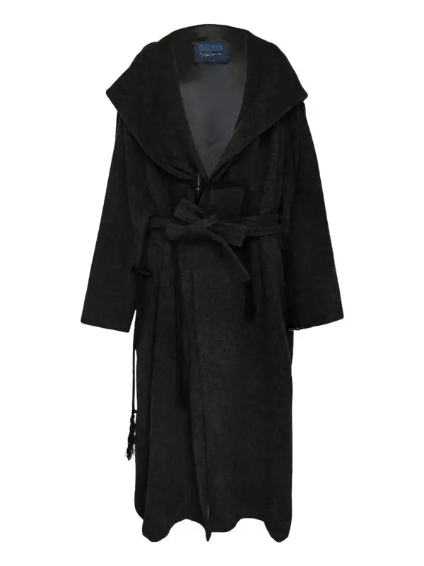 Yohji Yamamoto Hooded Belted Duffle Coat - Grey