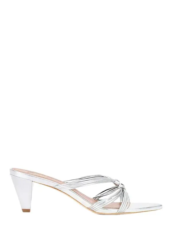 Staud Carrie Strappy Mules - Silver