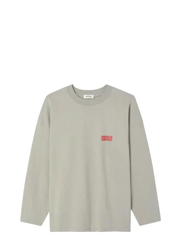 American Vintage Logo-print Cotton Sweatshirt - Neutrals