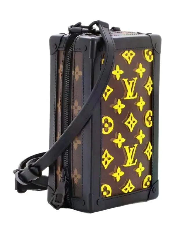 LOUIS VUITTON Vertical Soft Trunk Bag Monogram Tuffetage Canvas Crossbody Bag - Black