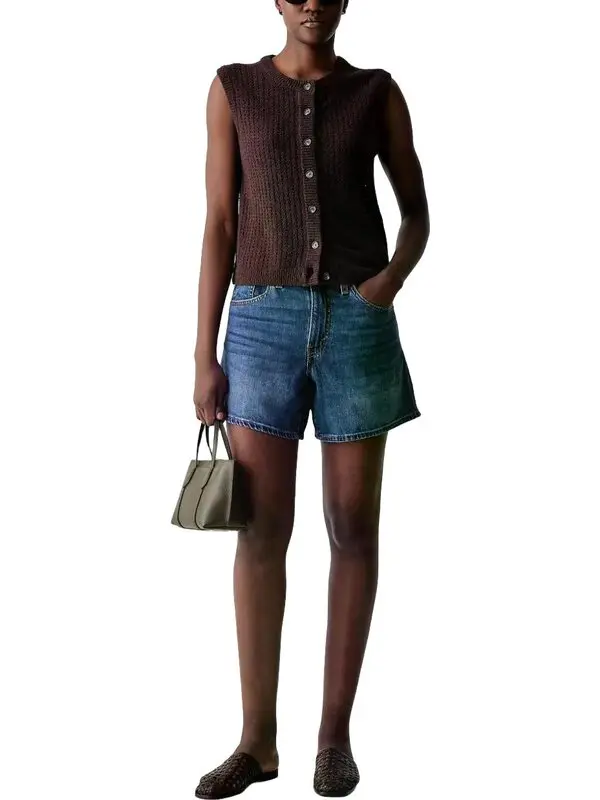 Marc O'polo Pointelle-knit Button-up Cardigan - Brown