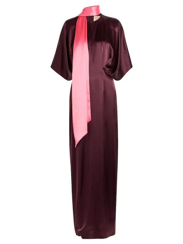 ROKSANDA Sami Draped Satin Maxi Dress - Multicoloured