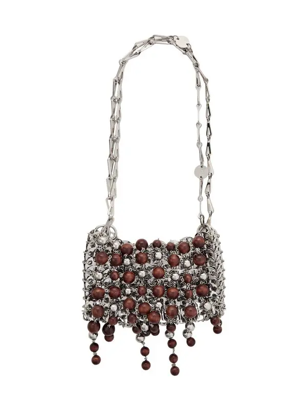 Rabanne 1969 Nano Bead Metal Disc Shoulder Bag - Silver