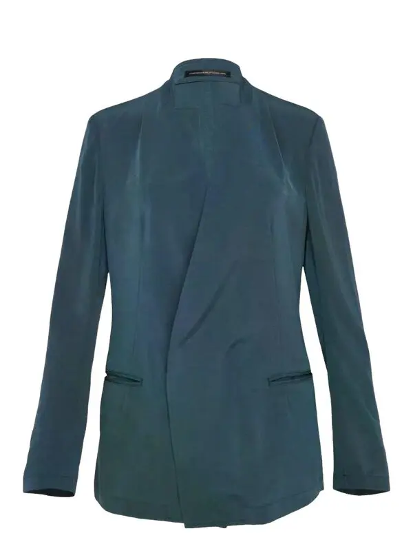 Y’s Stand-collar Wrap Blazer - Blue