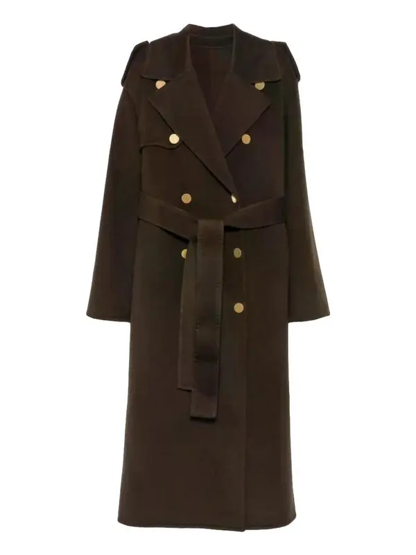 Alberta Ferretti Double-breasted Belted Coat - Brown