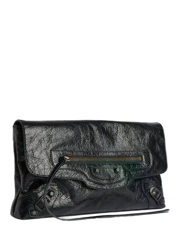 Balenciaga Le City Clutch Bag With Stud Embellishments - Black