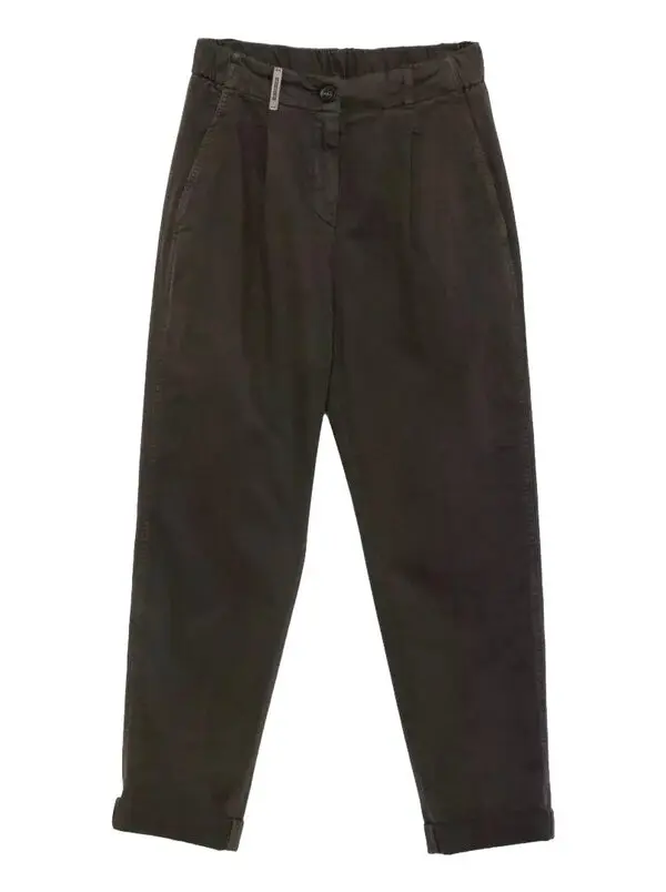 Peserico Pleated-detail Turn-up Trousers - Brown